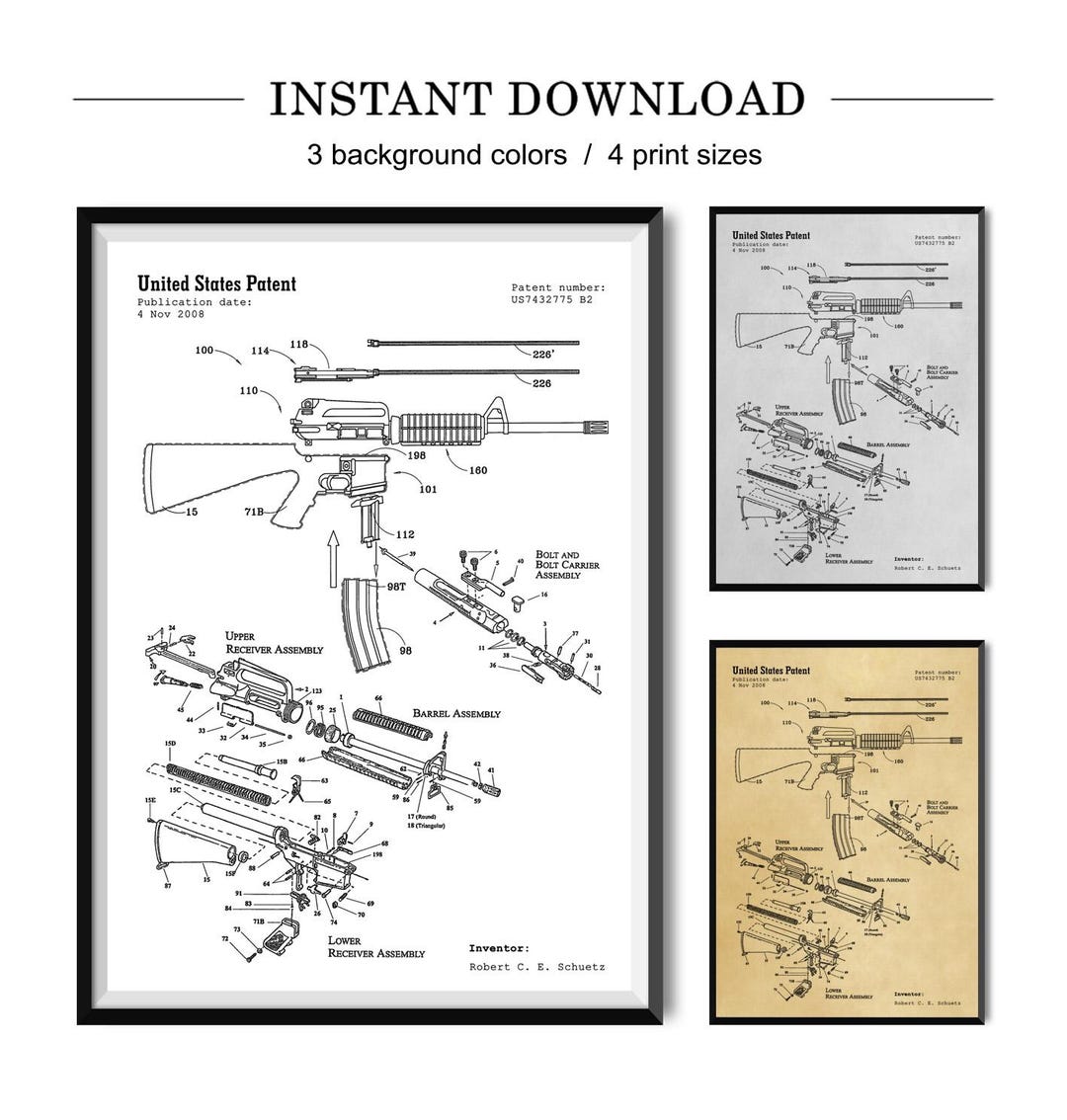 Modern Firearms Patent Poster for Gun Enthusiasts - Etsy
