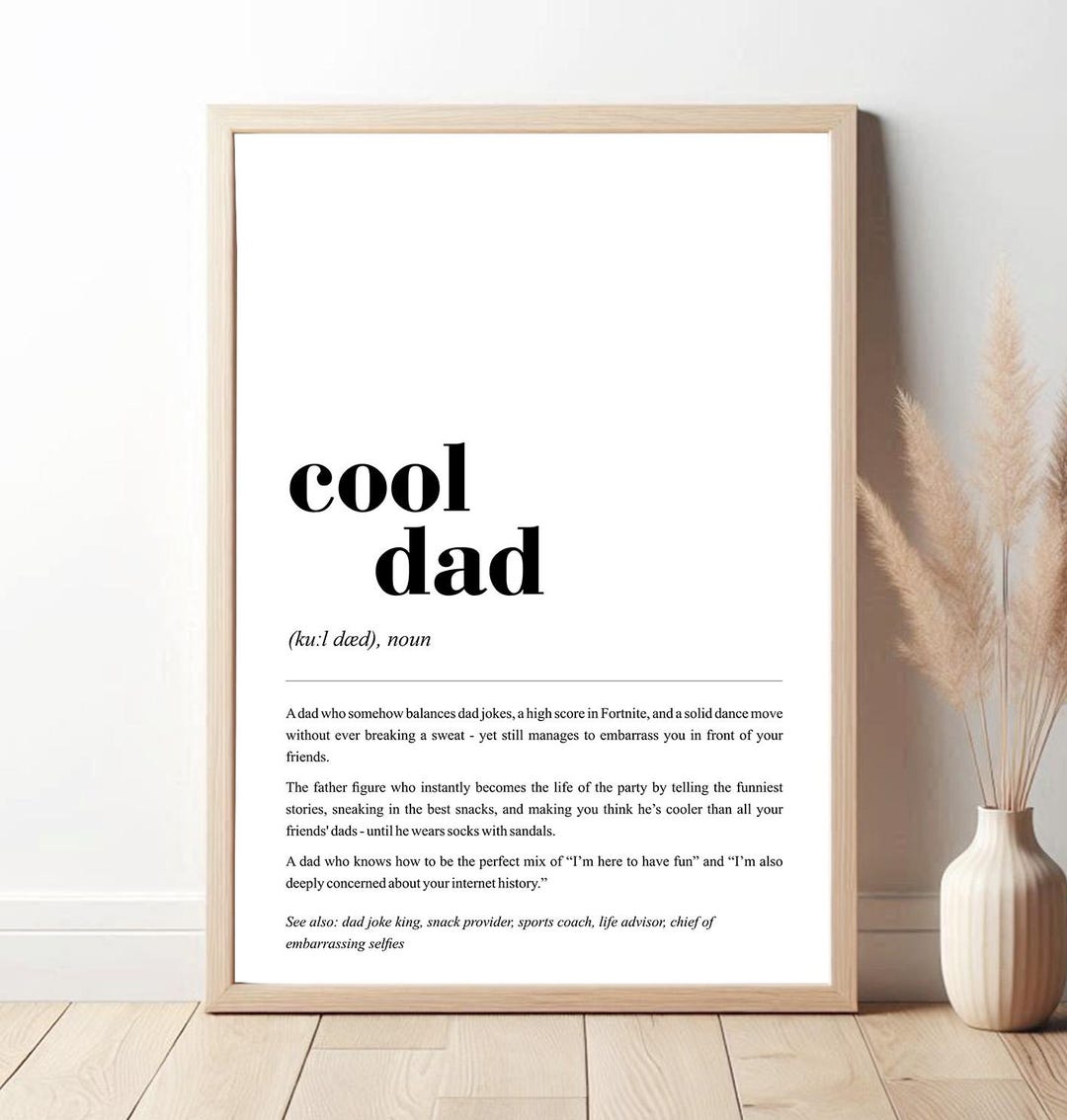Cool Dad Definition Print | Father's Day Gift | Printable Wall Art - Etsy