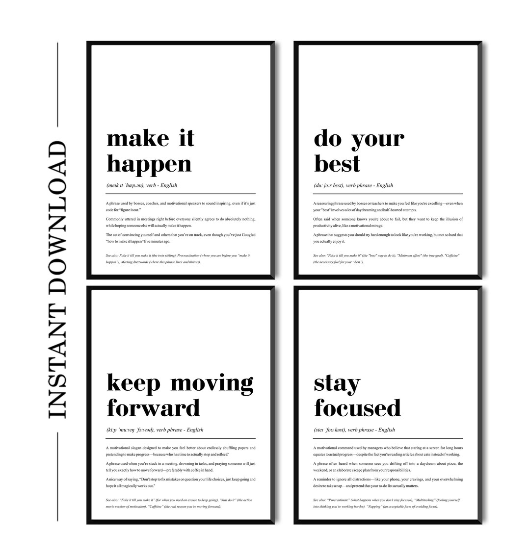 Funny Office Decor, Office Wall Art, Office Definition Poster ...