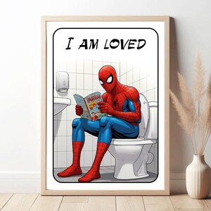Superhero Bathroom Sign Set | Funny Restroom Wall Art | Set of 6 - Etsy