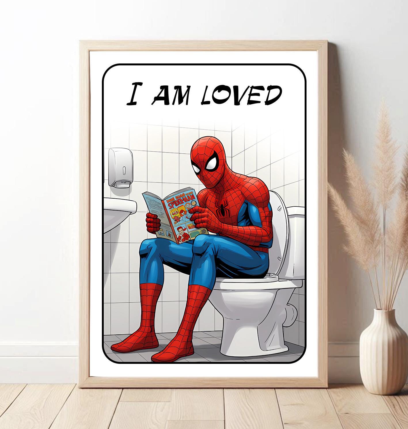 Superhero Bathroom Sign Set | Funny Restroom Wall Art | Set of 6 - Etsy