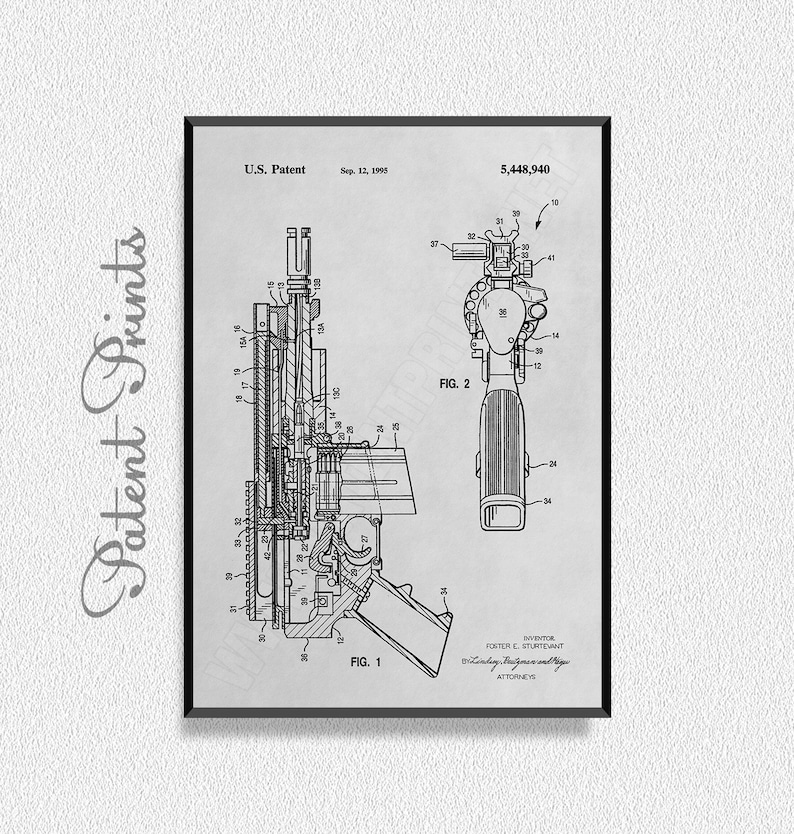 Set of Firearms Patent Posters – Revolver, Rifle, Gun Decor & Gifts - Etsy