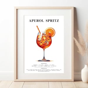 Aperol Spritz Cocktail Recipe Print | Aperol Spritz Definition Art - Etsy