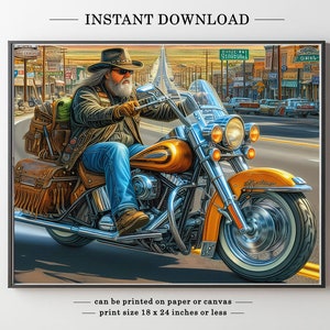 Rider on Road 66, Motorcycle Art Print, Ghost Rider Print, David Mann Art, Motorcycle Prints ...