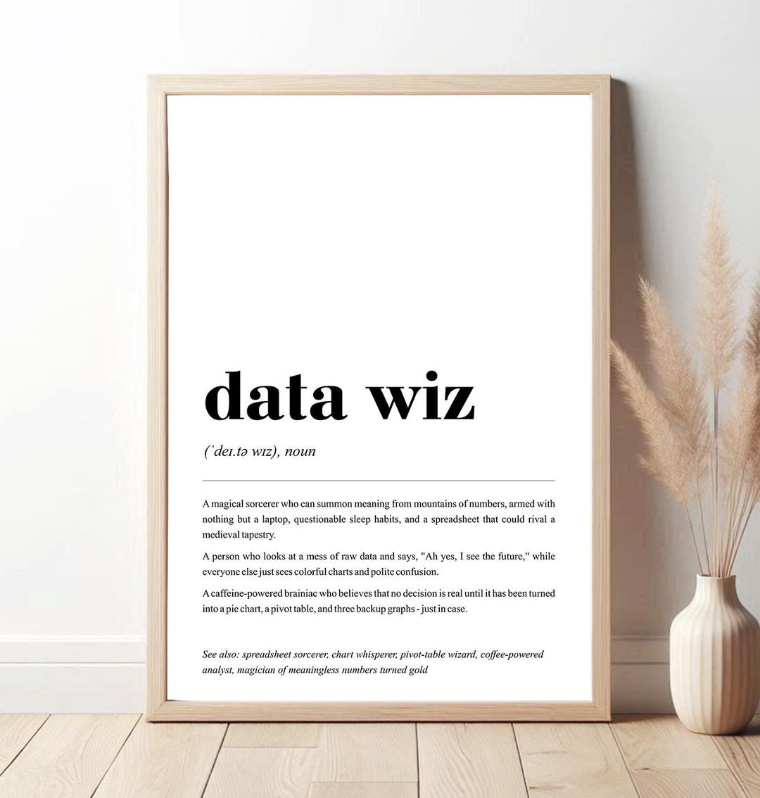 Data Wiz Definition Print | Funny Analyst Gift | Digital Wall Art - Etsy