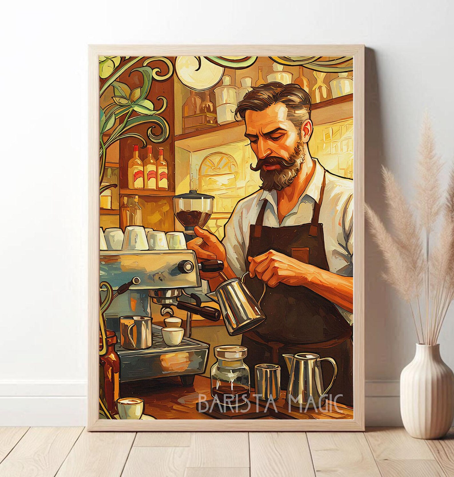 Vintage Barista Art Print: Funny Coffee Decor (digital Download) - Etsy