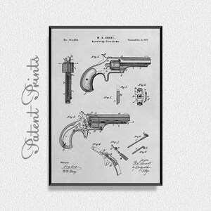 Set of Vintage Gun Patents Revolver Poster Firearm Decor - Etsy