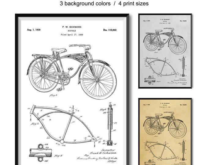 Pro Racing Bicycle Blueprint Art - Vintage Technical Design Poster ...