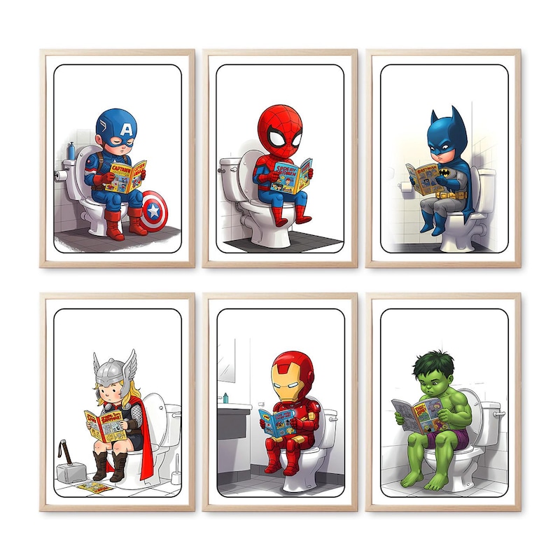 Superhero Toilet Sign - Etsy