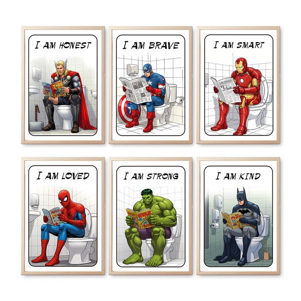 Superhero Bathroom - Etsy