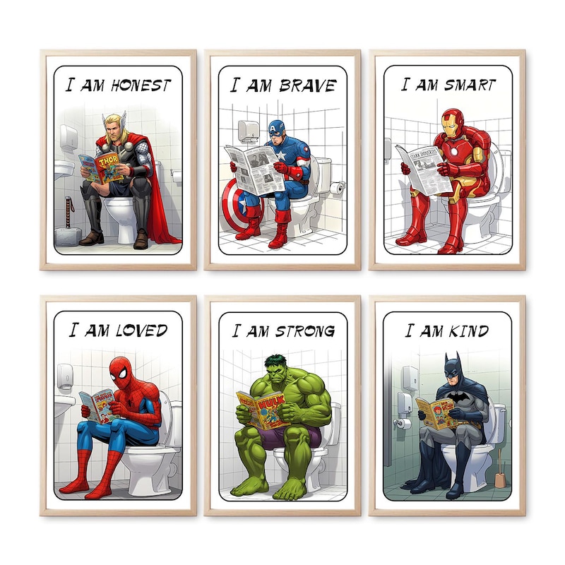 Superhero Toilet Sign - Etsy