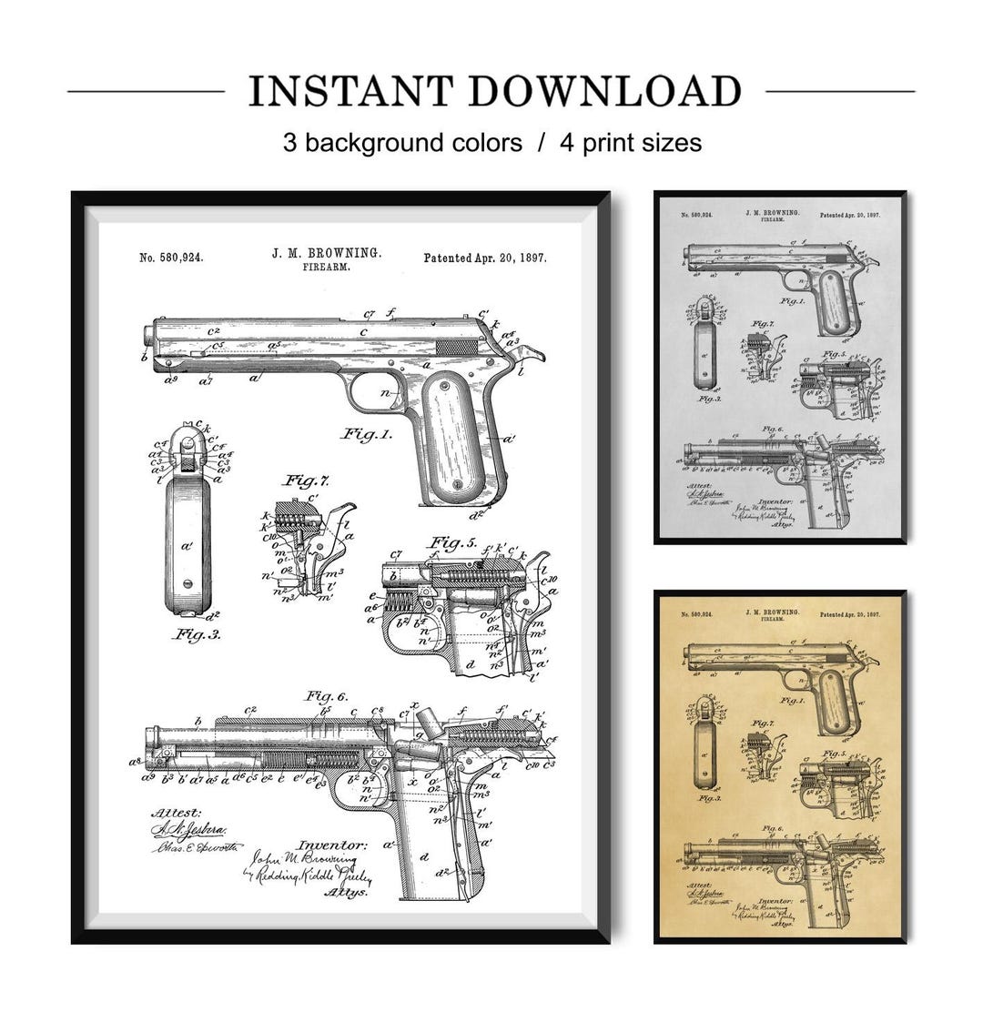 Gun Poster Collection - Vintage Firearms Decor Gift Idea - Etsy