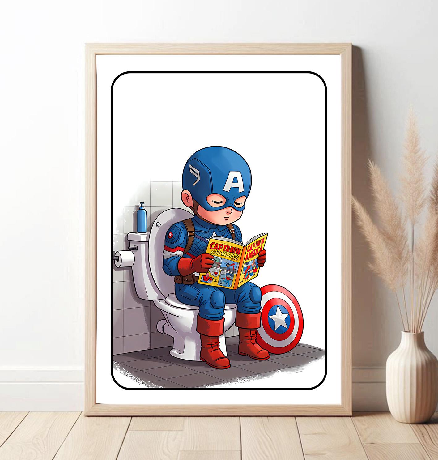 Superhero Kids Bathroom Sign Set | Funny Restroom Art | Set of 6 | NT ...