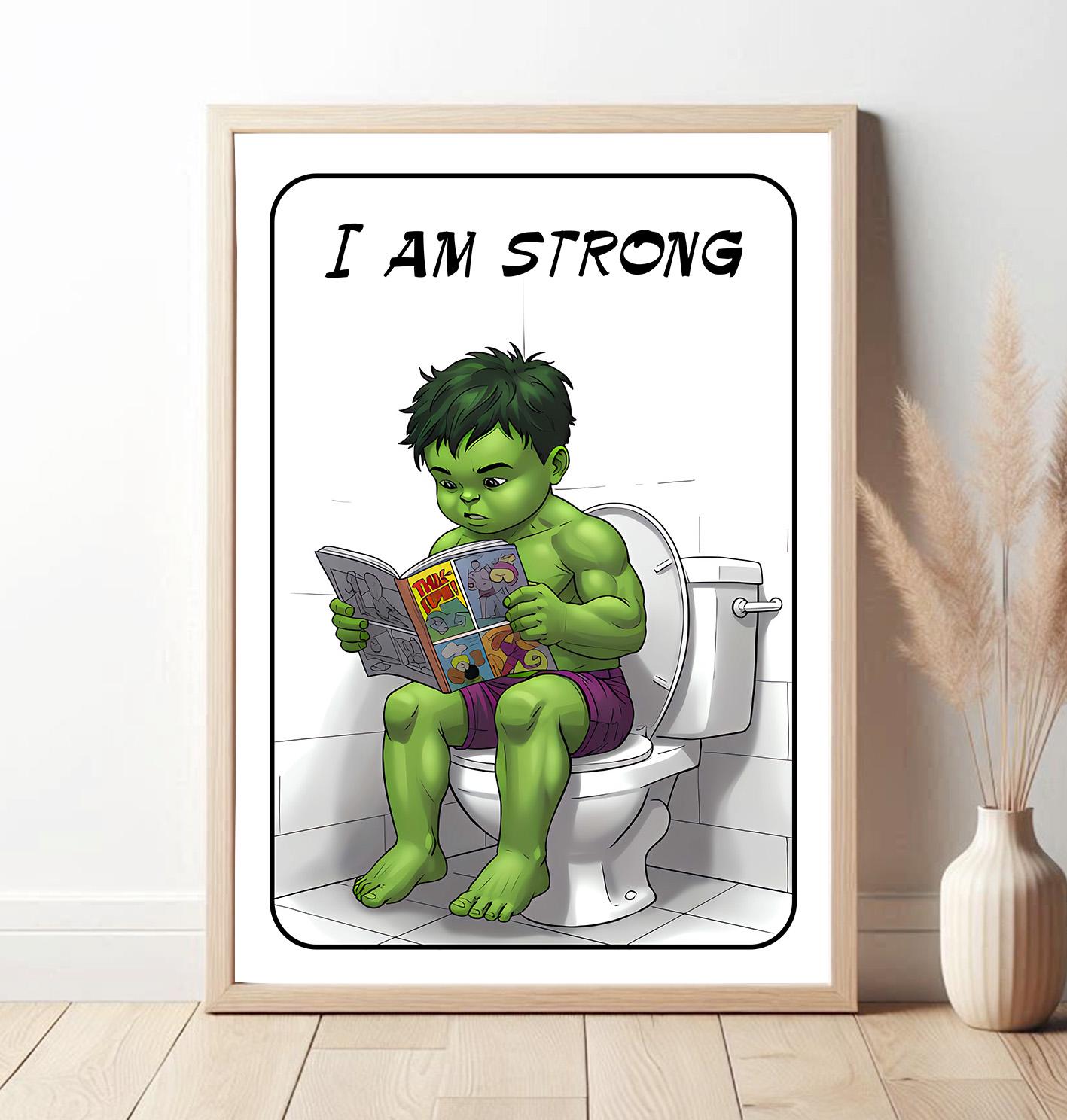 Superhero Kids Bathroom Sign Set | Funny Restroom Art | Set of 6 - Etsy