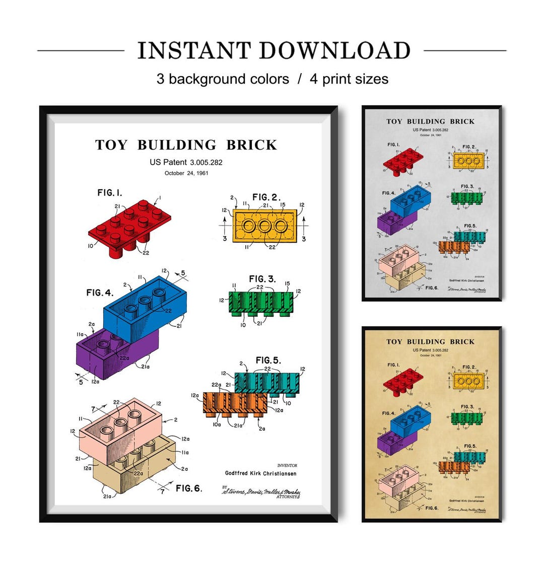 Building Blocks Patent Print – Vintage Toy Blueprint Wall Art - Etsy