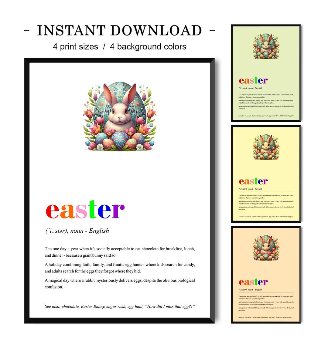 Easter Definition Print | Easter Wall Art | Spring Room Decor - Etsy
