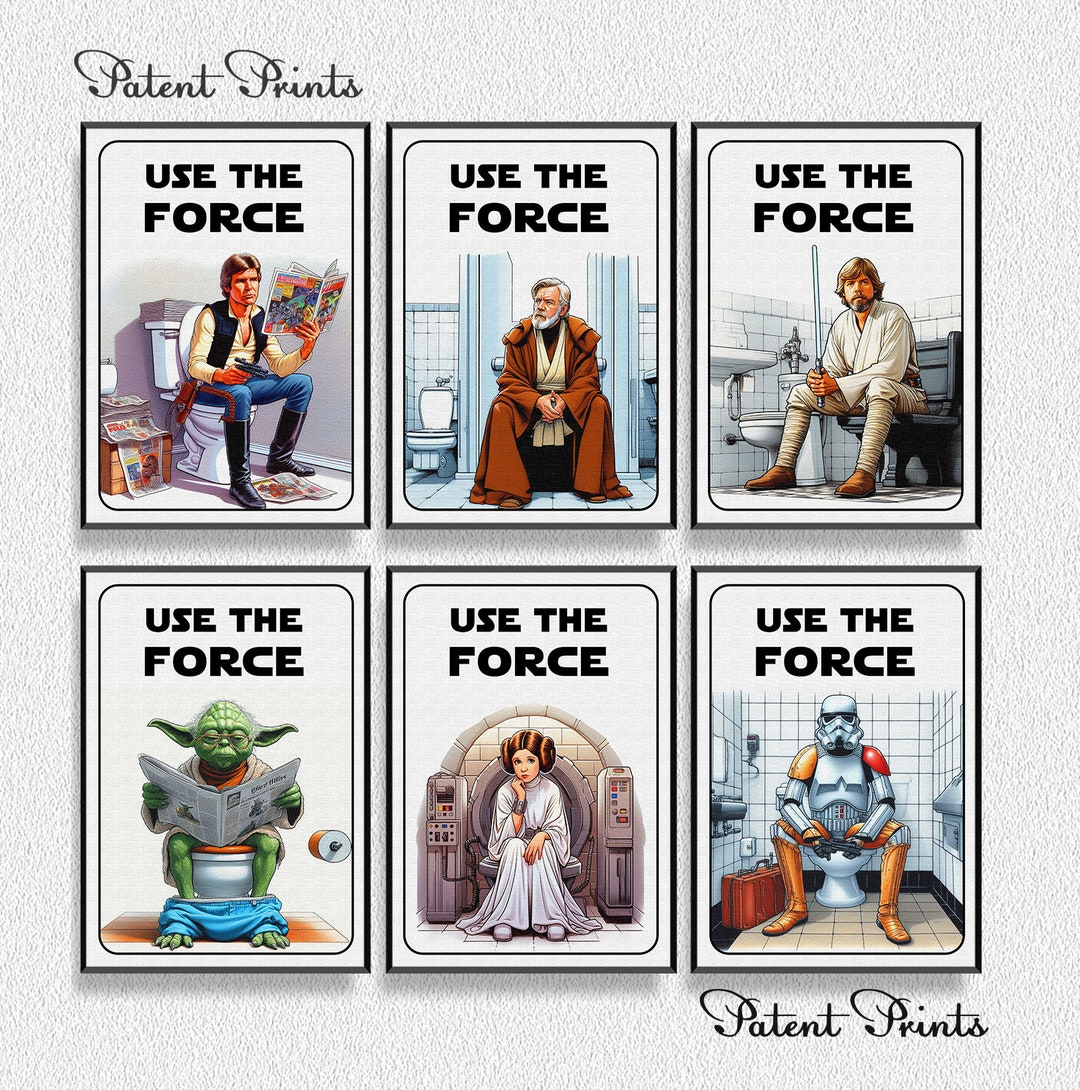 Use the Force, Set of 6, Use the Force Bathroom Sign, Bathroom Door ...