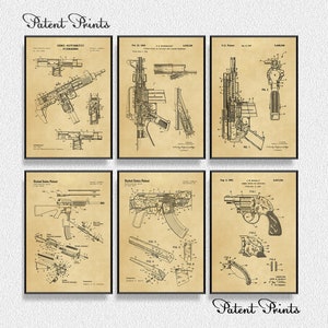 Set Firearms Patents, Revolver Poster, Firearm Decor, Firearms, Firearm ...