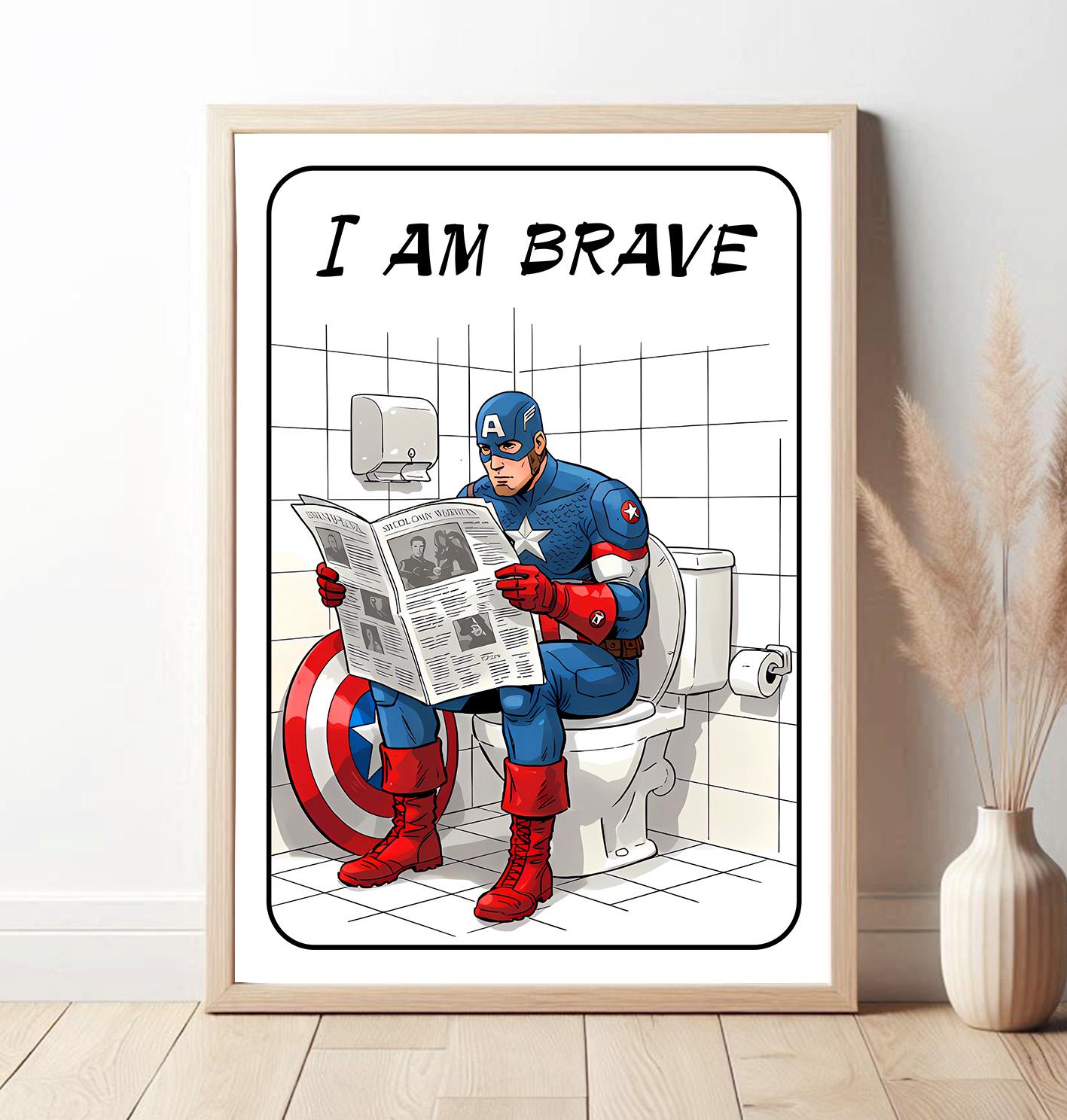 Superhero Bathroom Sign Set | Funny Restroom Wall Art | Set of 6 - Etsy