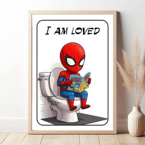 Superhero Kids Bathroom Sign Set | Funny Restroom Art | Set of 6 - Etsy