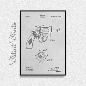 Set of Vintage Gun Patents, Revolver Poster, Firearm Decor, Firearms ...