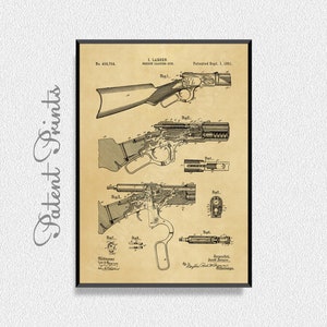 Set of Vintage Rifle Patents – Revolver & Firearm Wall Art Prints - Etsy