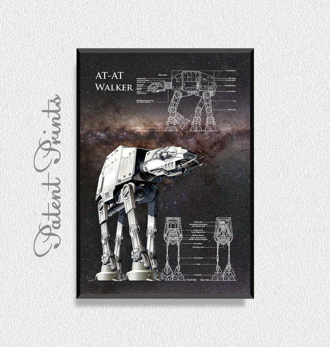 AT-AT Walker Patent Print – Star Wars Blueprint Wall Art - Etsy