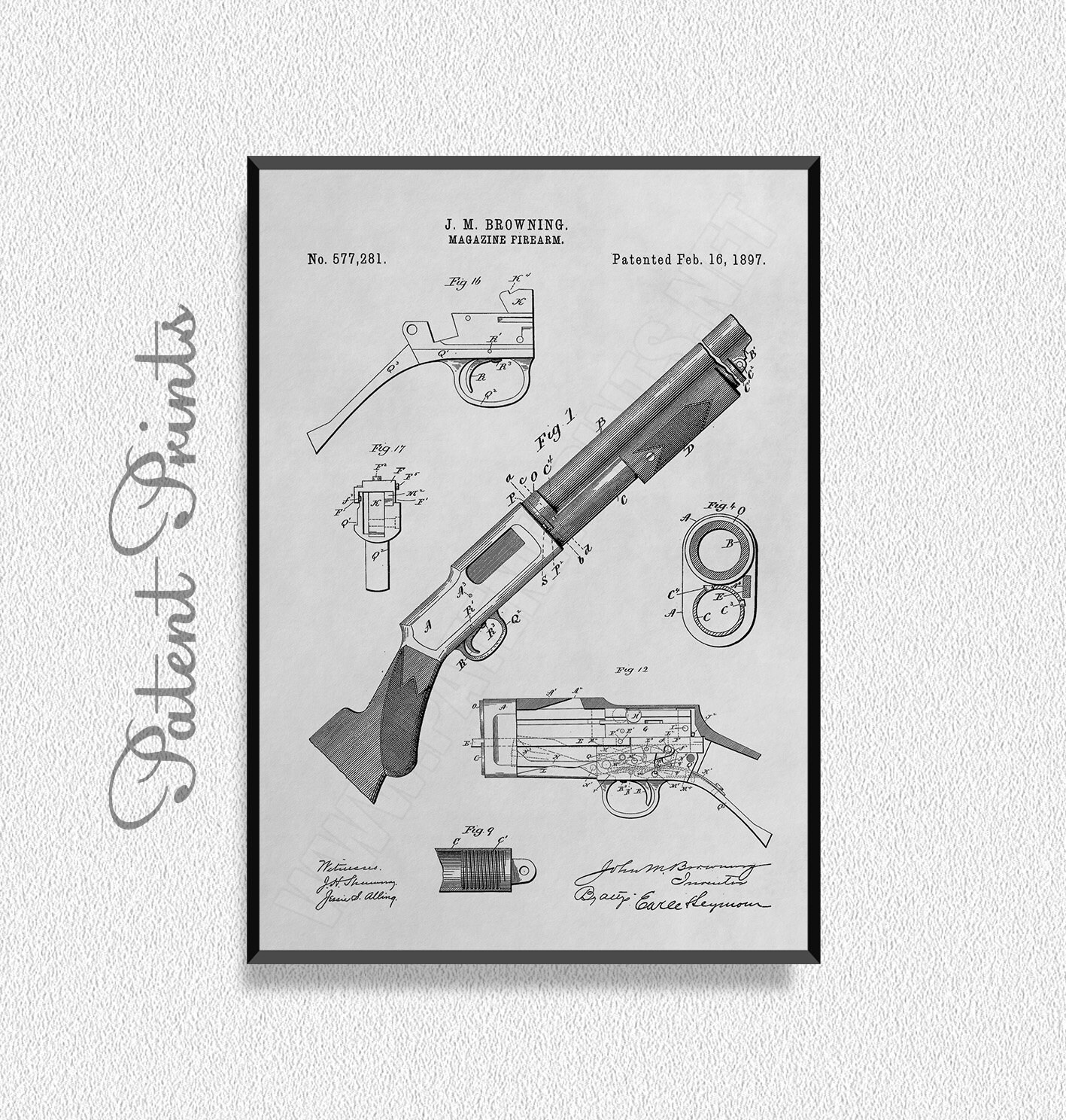 Set of Vintage Rifle Patents, Firearm Decor & Gifts - Etsy