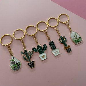 Plant Keyring Potted Plant Cactus Plant Keyring Enamel Keyring Unisex ...