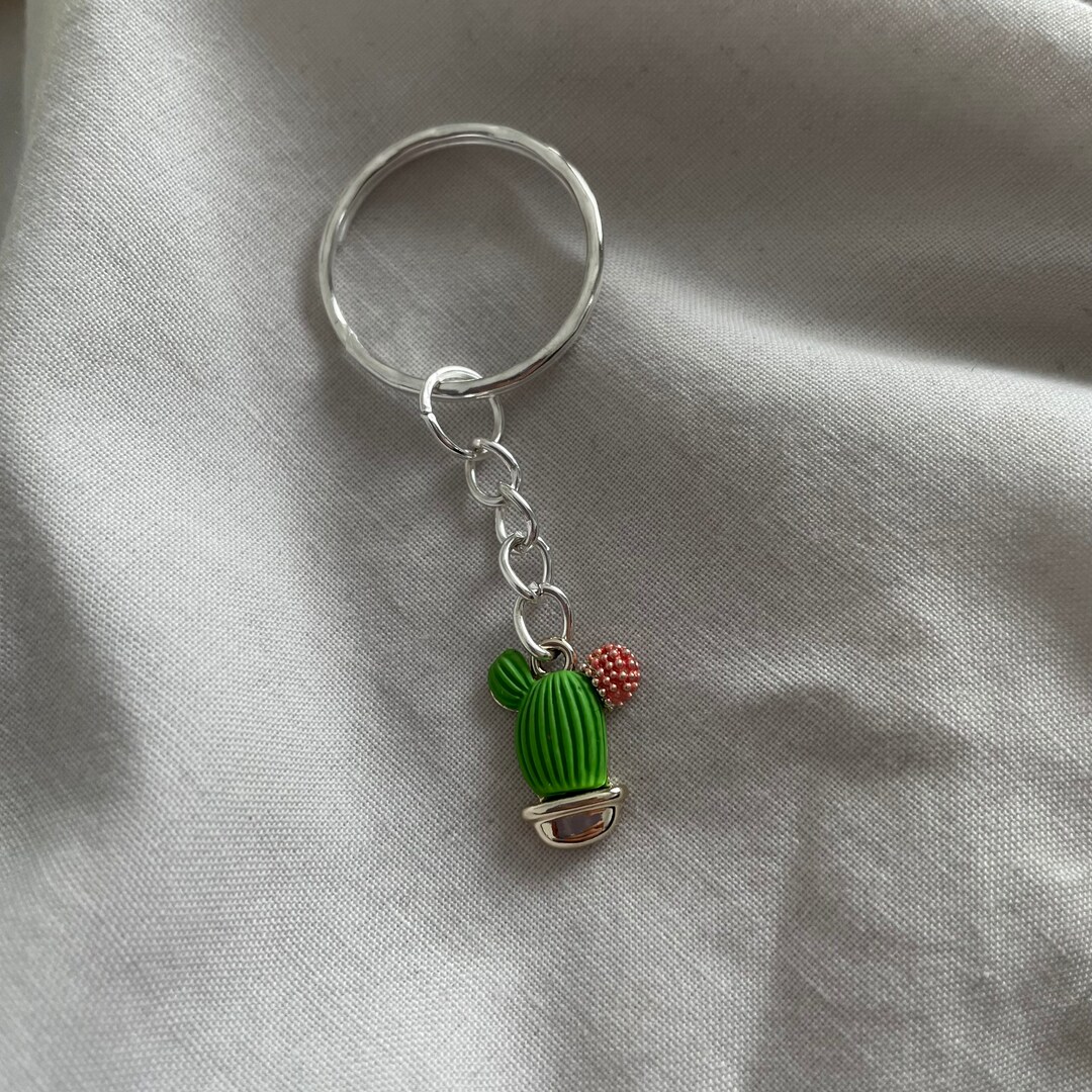 Cactus Plant Potted Plant Enamel Keyring Cactus Keyring Cactus Keychain ...