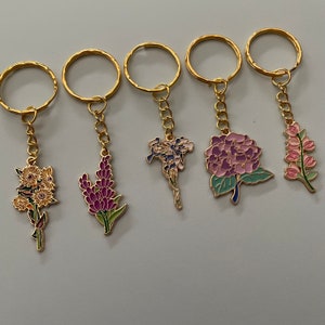 Flower Keyring Flower Bunch Keyring Enamel Keyring Unisex - Etsy