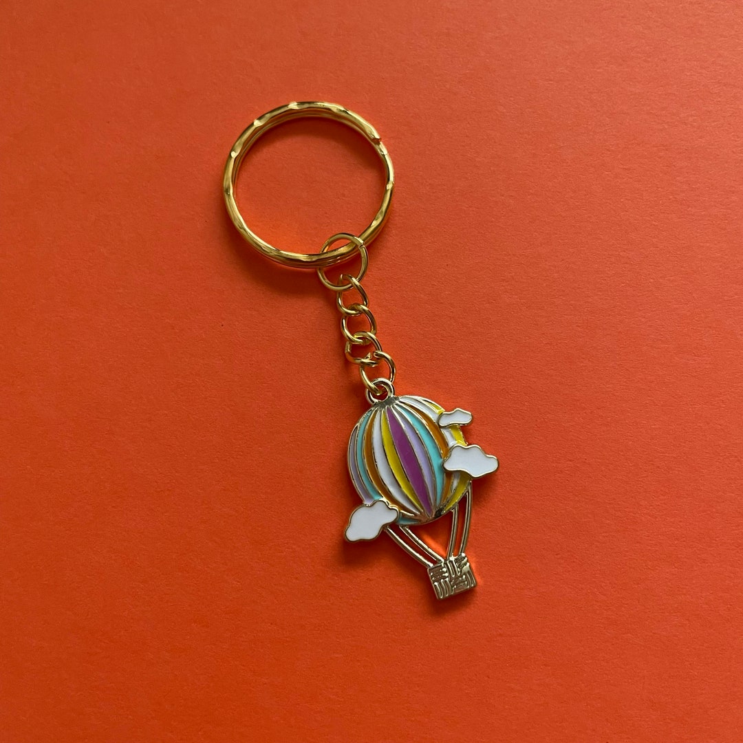 Hot Air Balloon Keyring Balloon Enamel Keyring Hot Air Balloon Keychain ...