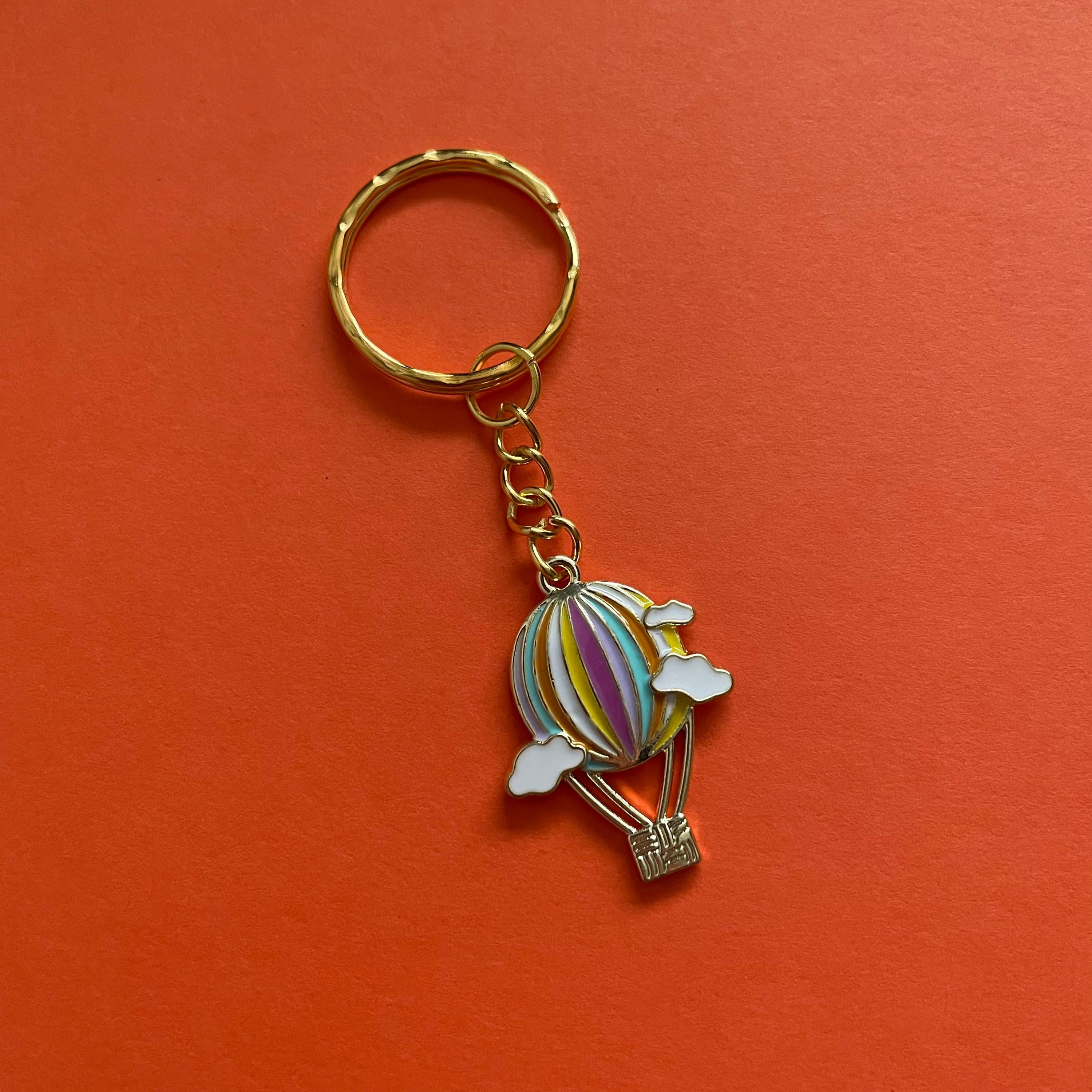 Hot Air Balloon Keyring Balloon Enamel Keyring Hot Air Balloon - Etsy