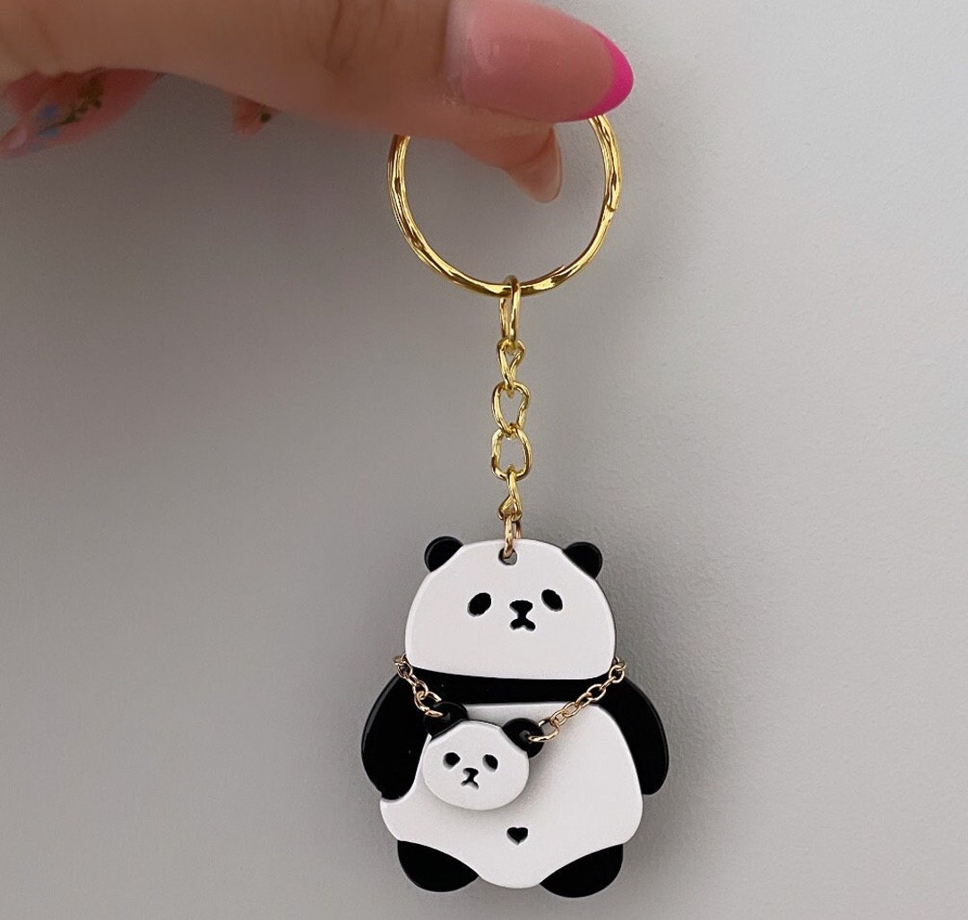 Panda Keyring Panda Keychain Acrylic Keychain Unisex Cute Panda Keyring ...