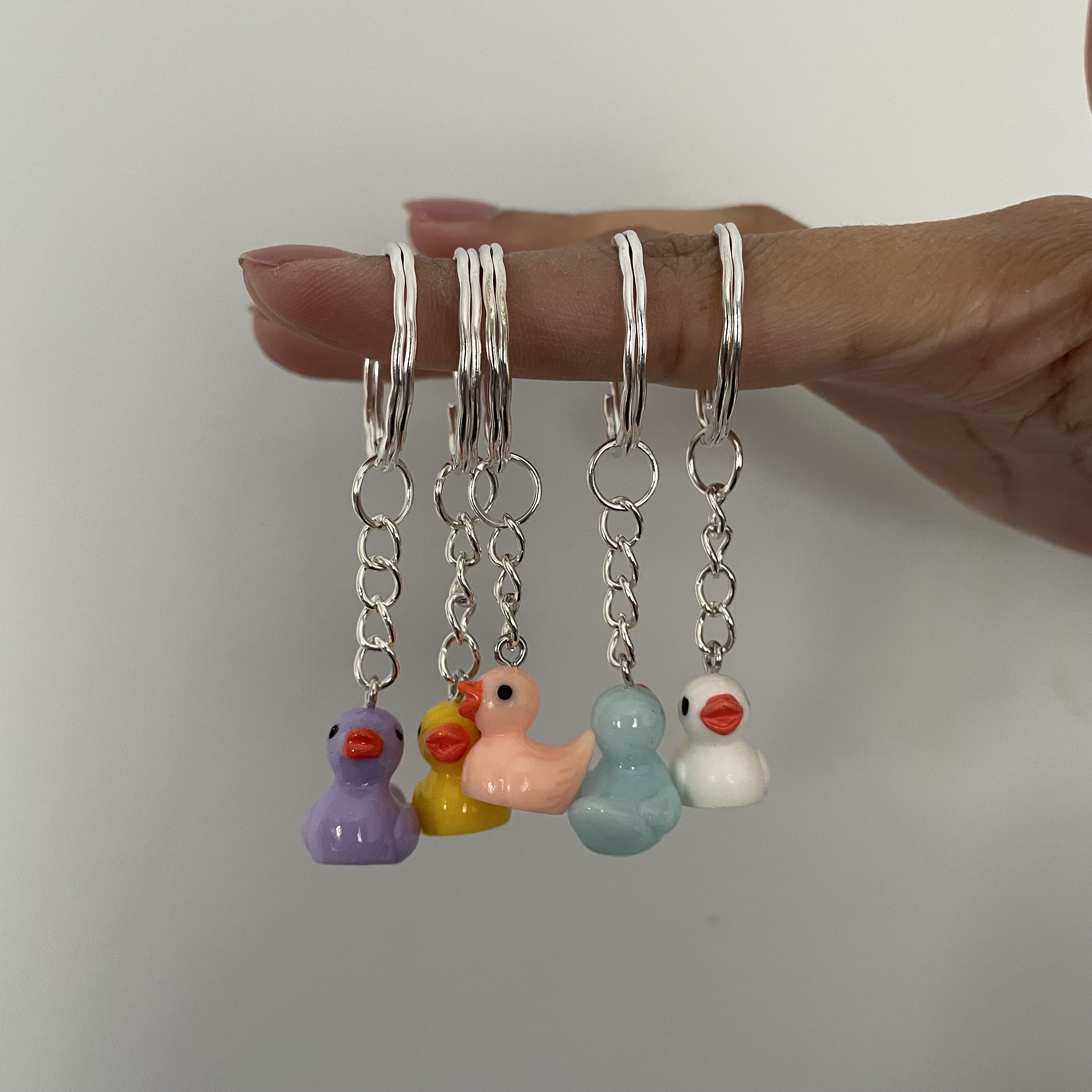 Duck Keyring Duck Keychain Colourful Duck Keyring Yellow Duck, White ...