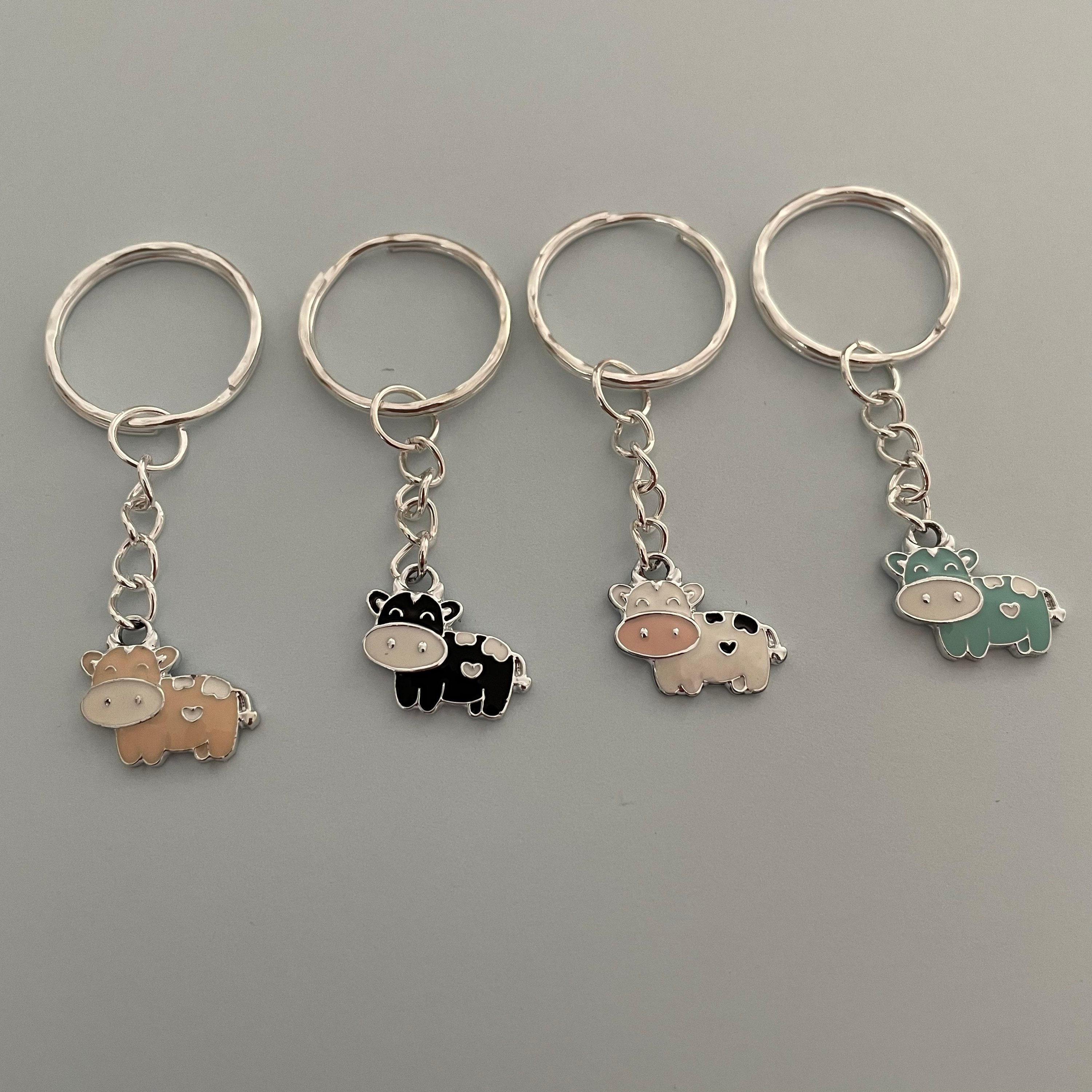 Cow Keyring Cow Keychain Cow Enamel Charm Cow Keyring Unisex - Etsy