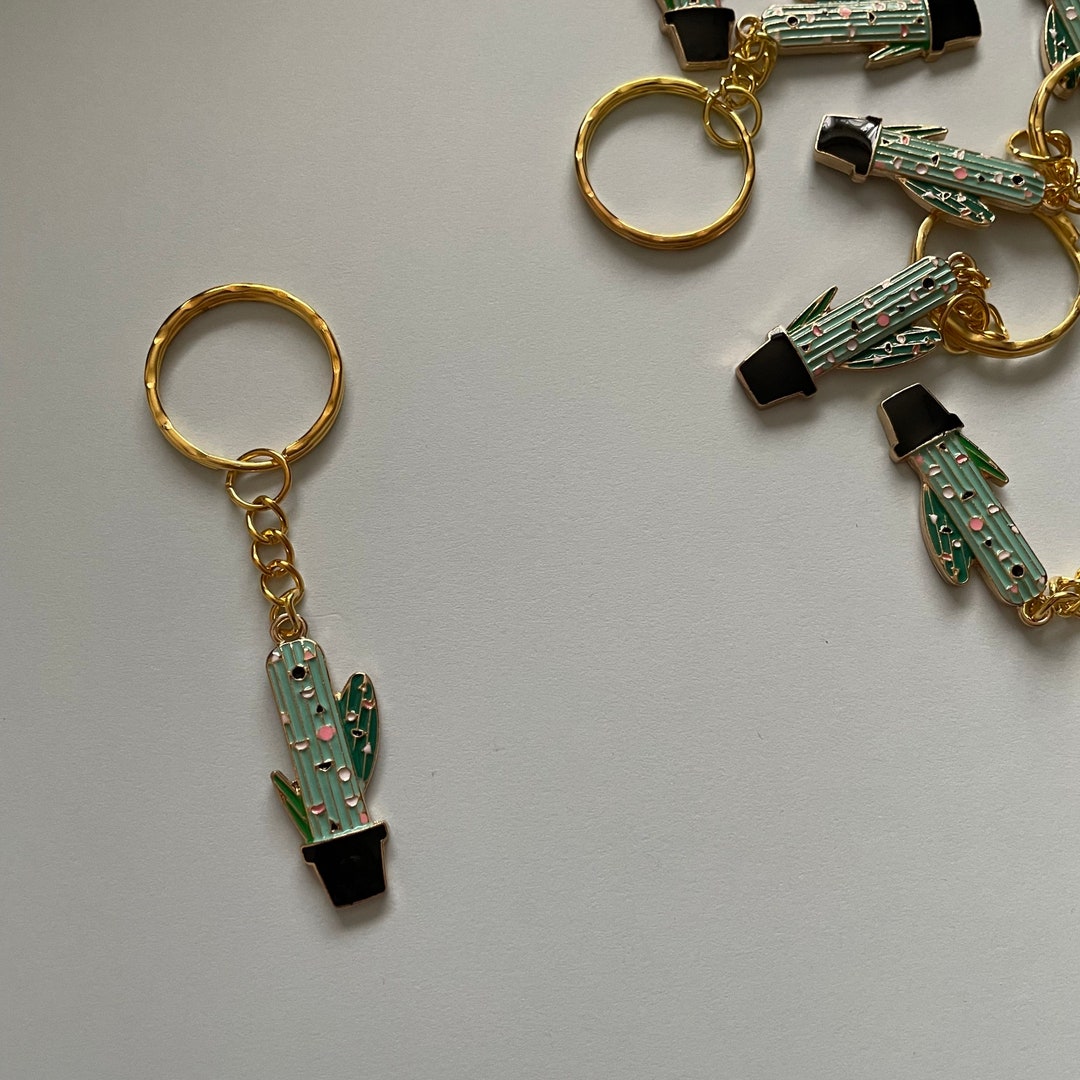 Cactus Plant Potted Plant Enamel Keyring Unisex - Etsy