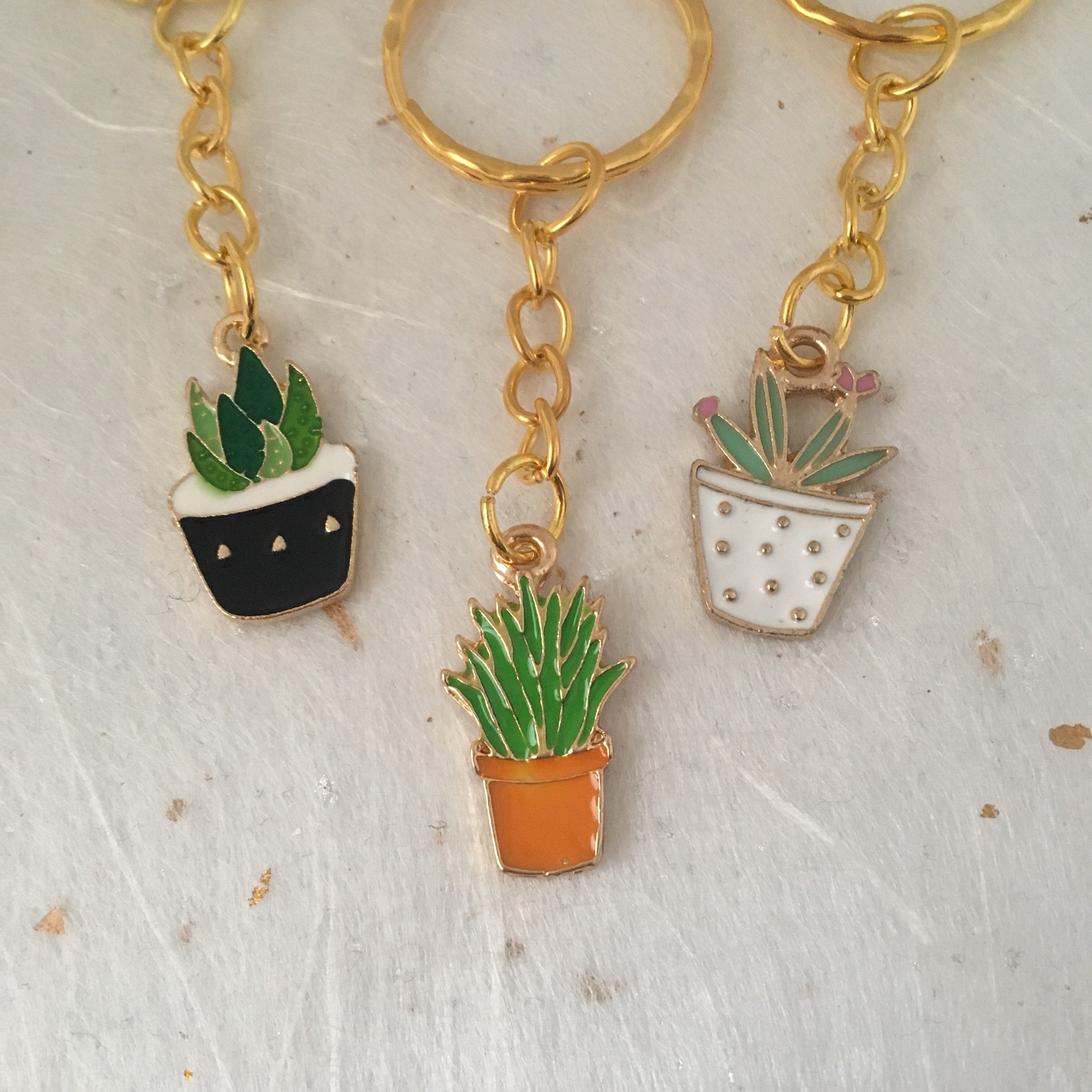 Plant Keyring Potted Plant Cactus Plant Keyring Enamel Keyring - Etsy UK