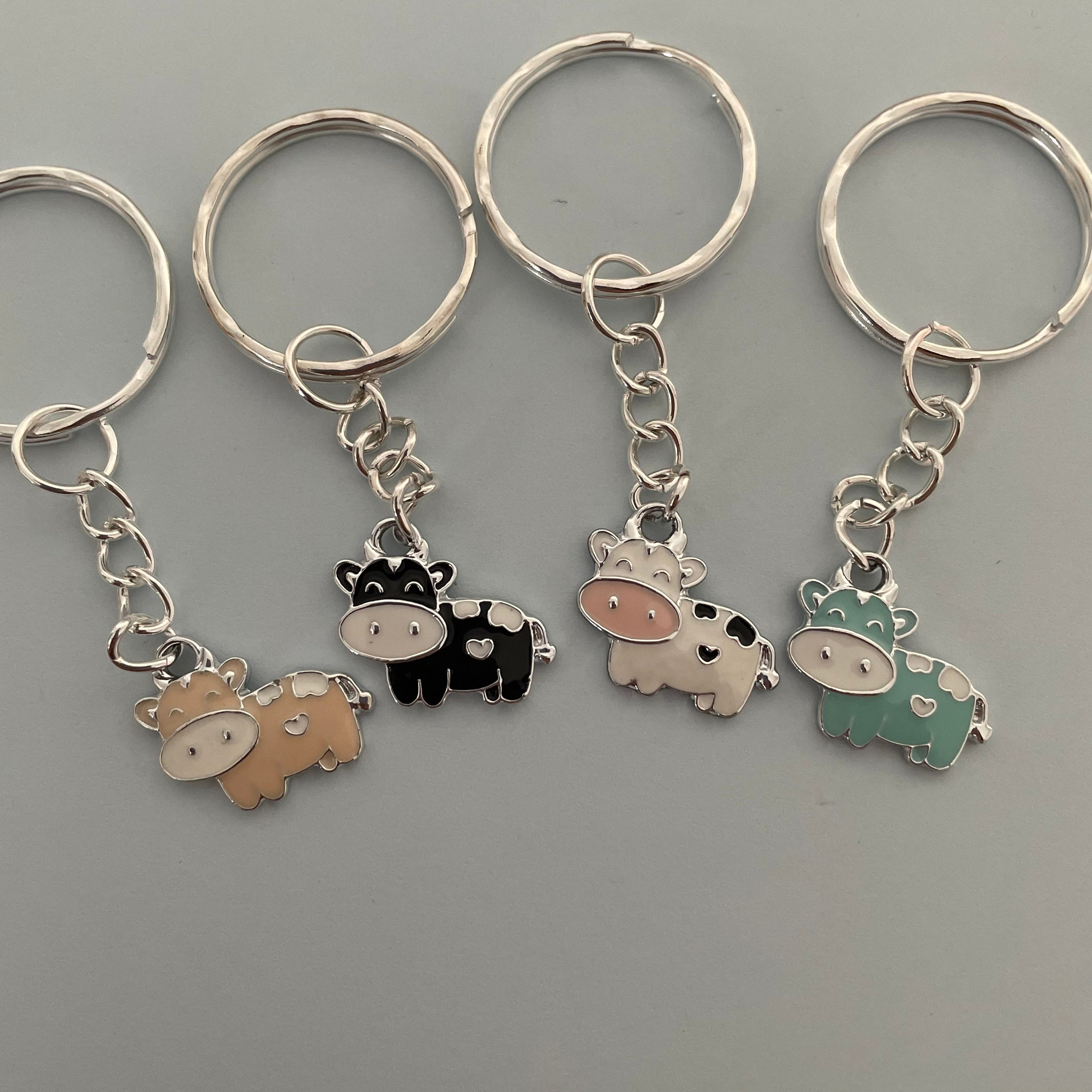 Cow Keyring Cow Keychain Cow Enamel Charm Cow Keyring Unisex - Etsy