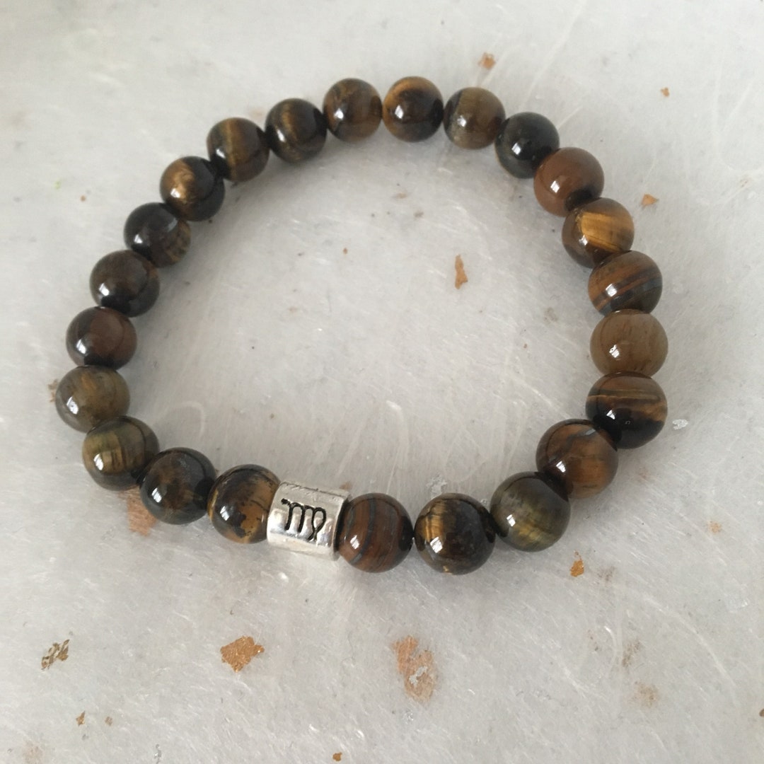 Tiger Eye Virgo Star Sign Zodiac Sign Bracelet - Etsy