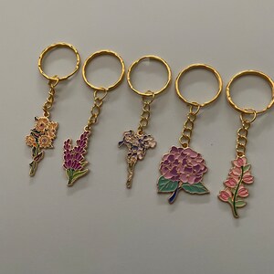 Flower Keyring Flower Bunch Keyring Enamel Keyring Unisex - Etsy