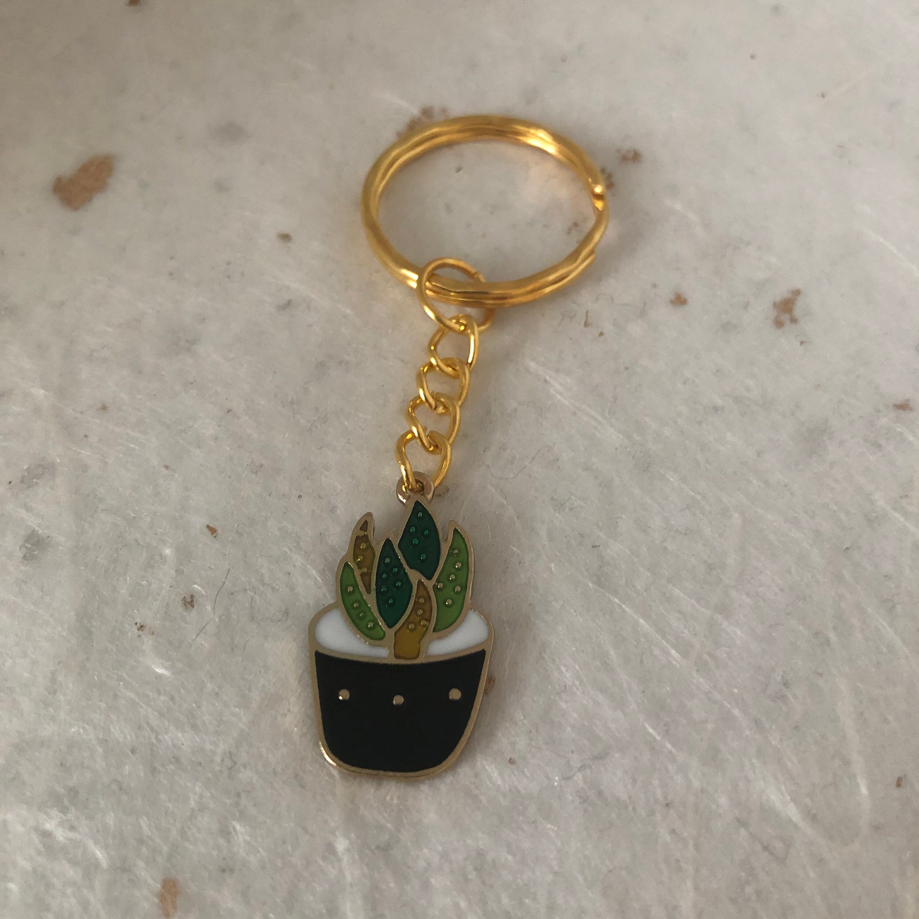 Plant Keyring Potted Plant Cactus Plant Keyring Enamel Keyring | Etsy