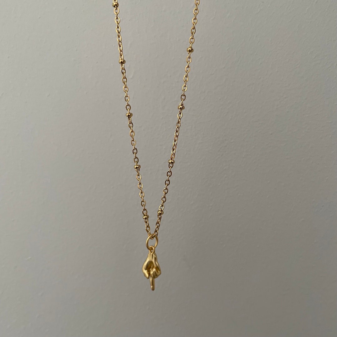 Middle Finger Necklace Middle Finger Pendant F U Necklace F*ck You ...