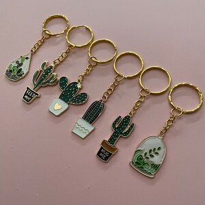 Plant Keyring Potted Plant Cactus Plant Keyring Enamel Keyring Unisex ...