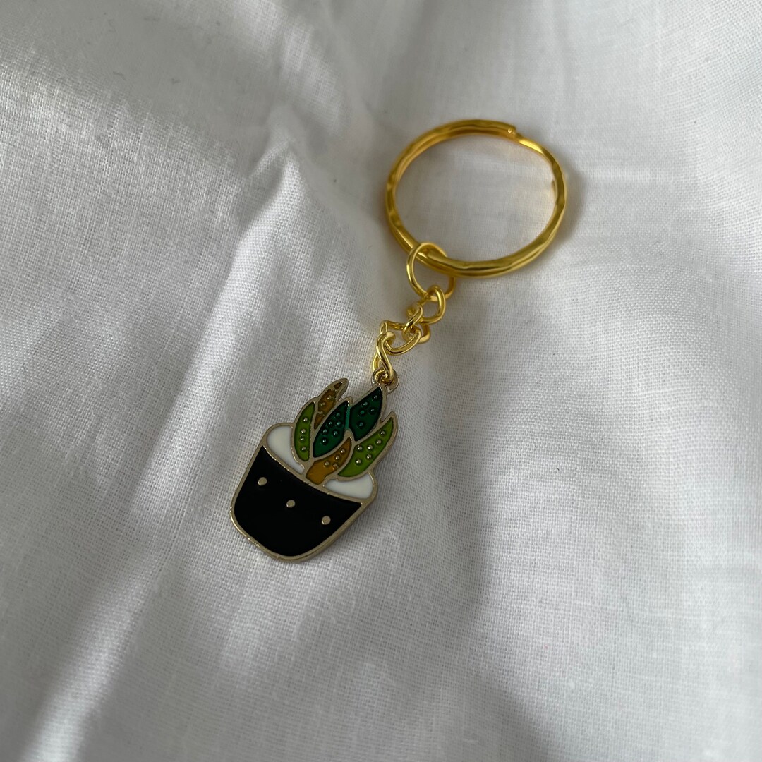 Plant Keyring Potted Plant Cactus Plant Keyring Enamel Keyring Unisex ...