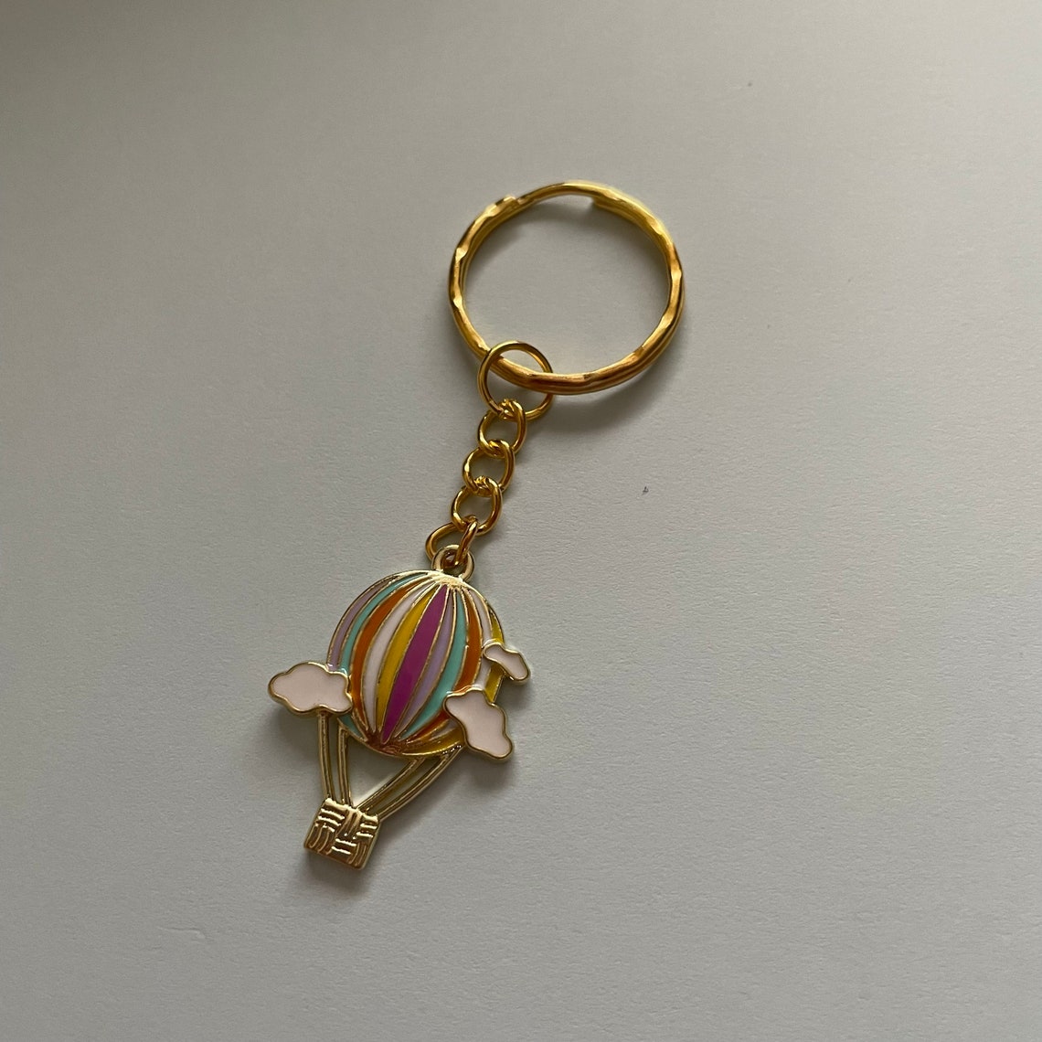 Hot Air Balloon Keyring Balloon Enamel Keyring Hot Air Balloon Keychain ...