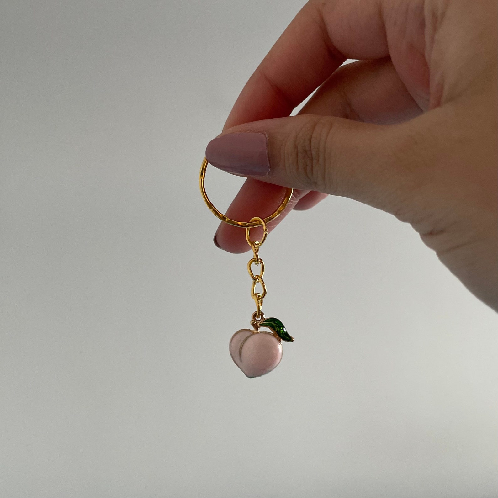 Peach Keyring Enamel Keyring Unisex - Etsy UK