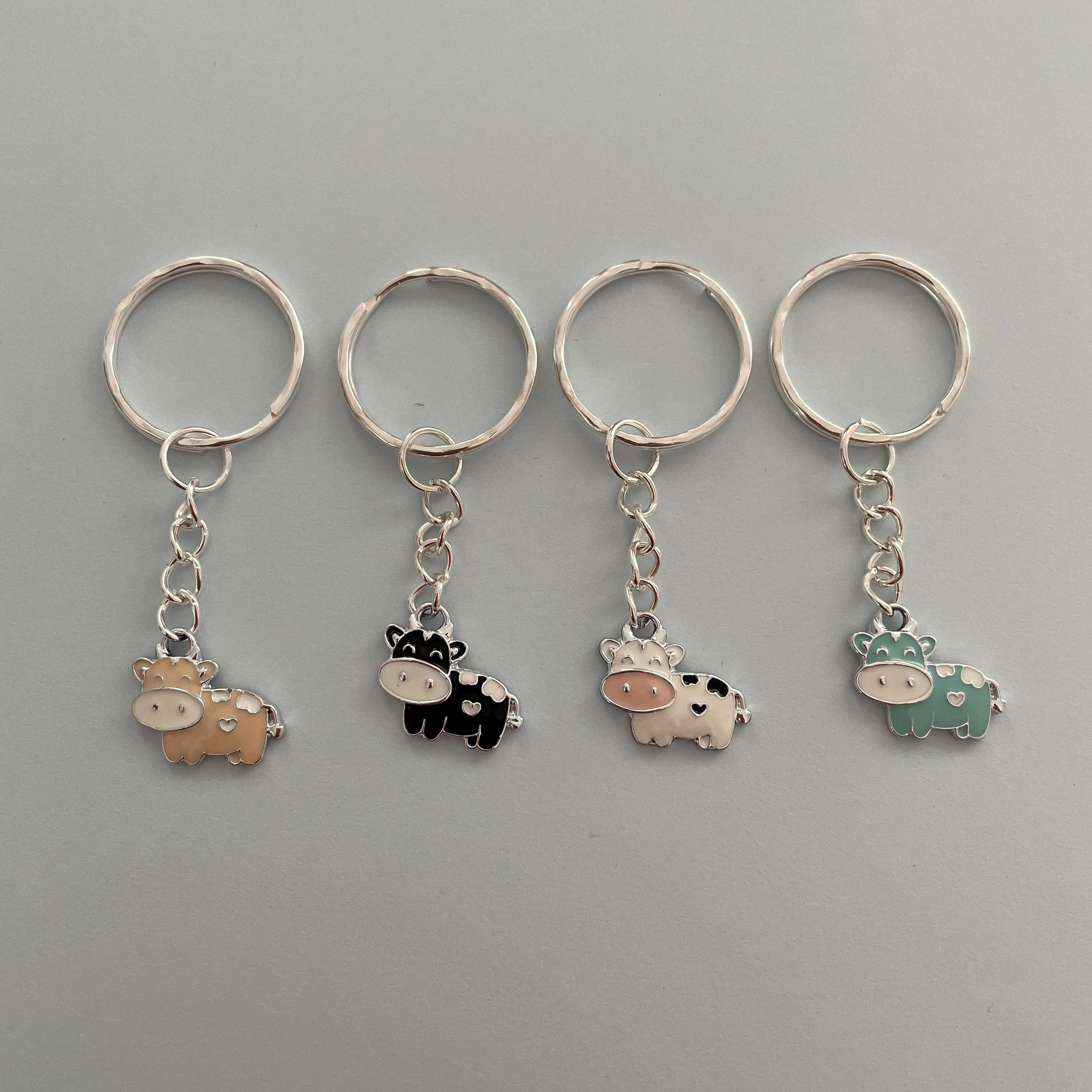Cow Keyring Cow Keychain Cow Enamel Charm Cow Keyring Unisex - Etsy