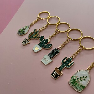 Plant Keyring Potted Plant Cactus Plant Keyring Enamel Keyring Unisex ...