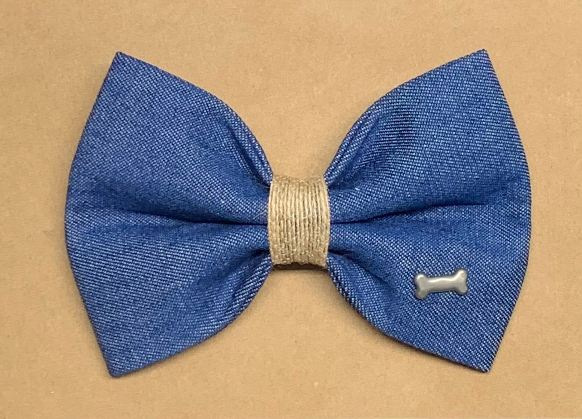 Denim Dog Bow | Etsy